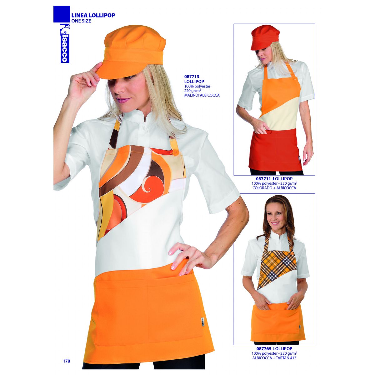 Grembiule donna con pettorina Lollipop, colori assortiti